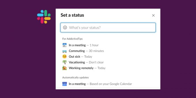 How to set a Slack status