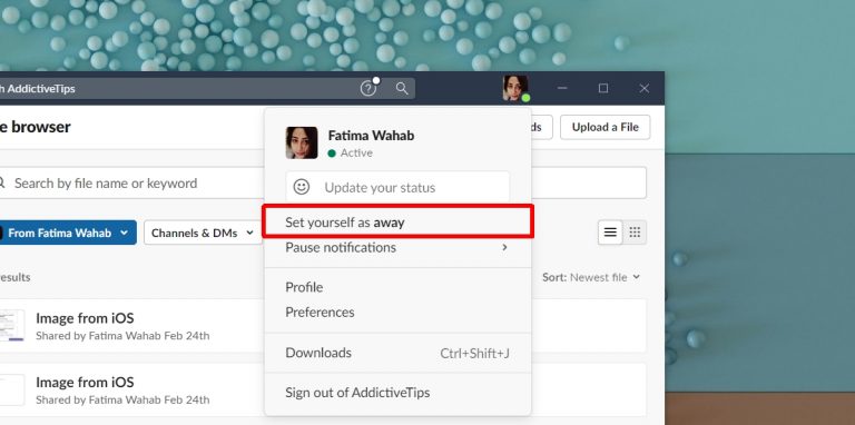 How to set a Slack status