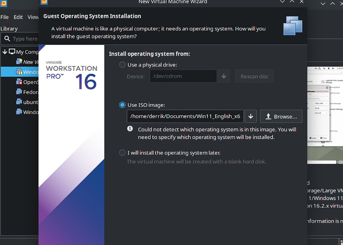 How to run Windows 11 on Linux in VMWare Workstation