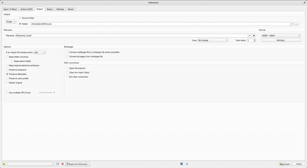 How to convert images on Linux with XnConvert