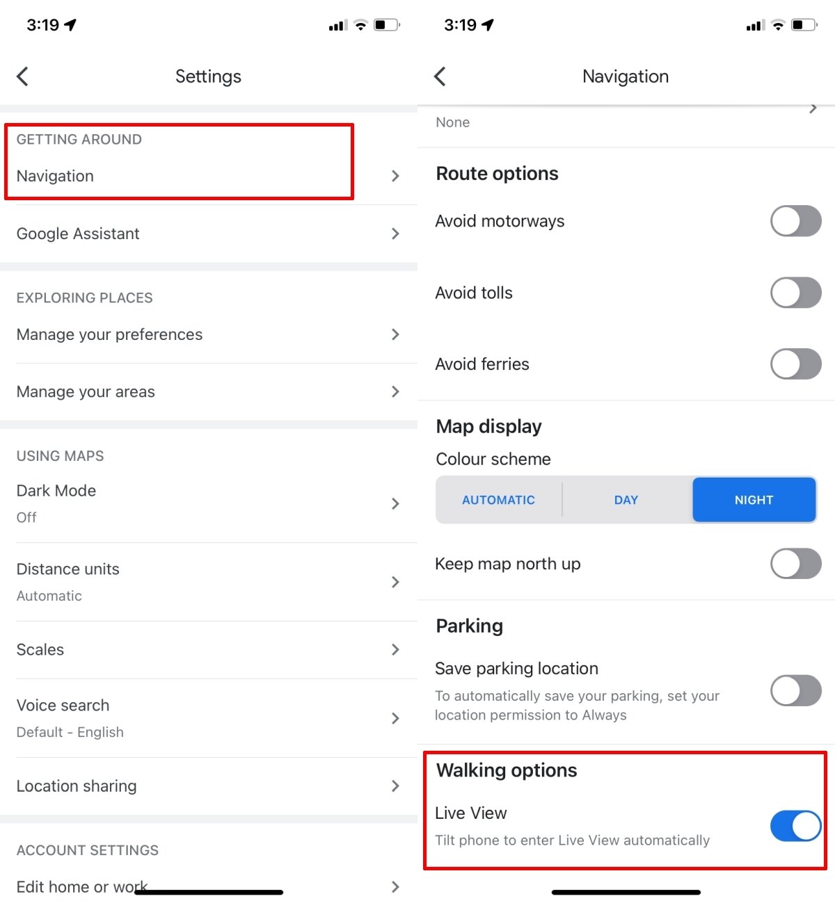 How to use live view on Google Maps