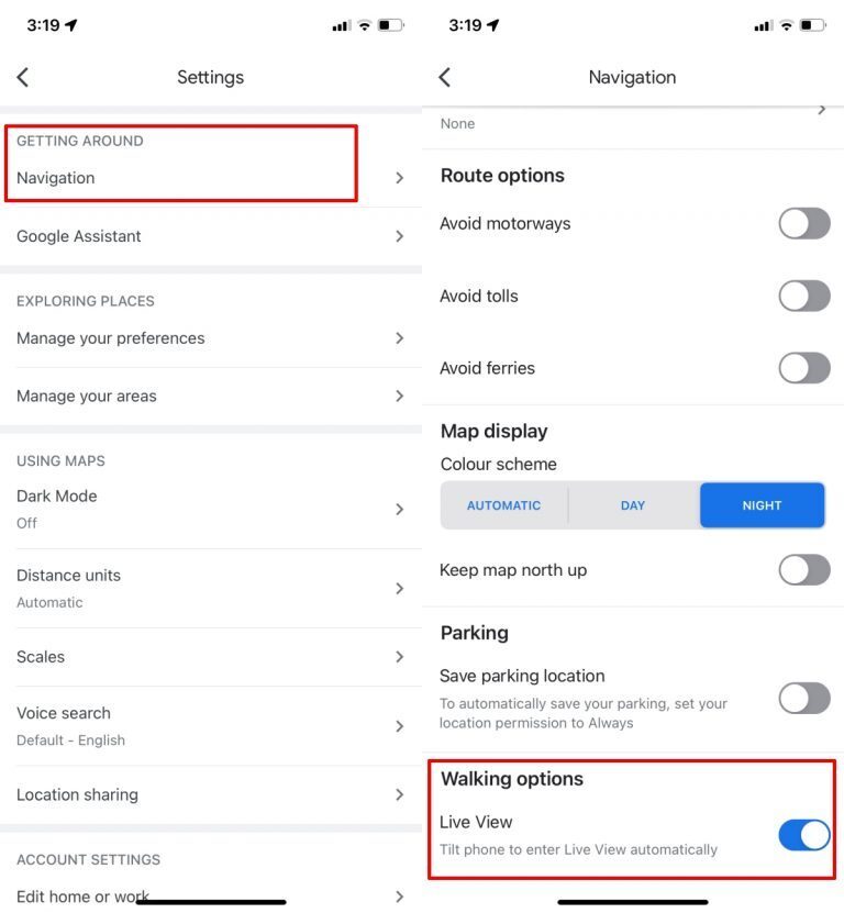 How to use live view on Google Maps
