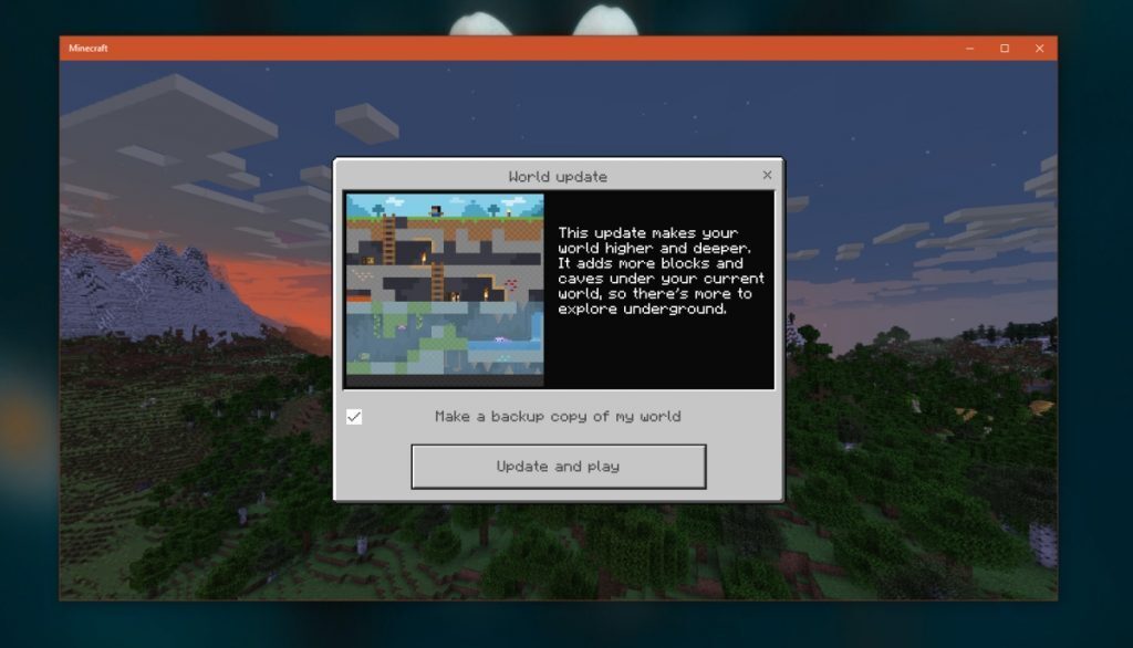 What is the latest Minecraft update?