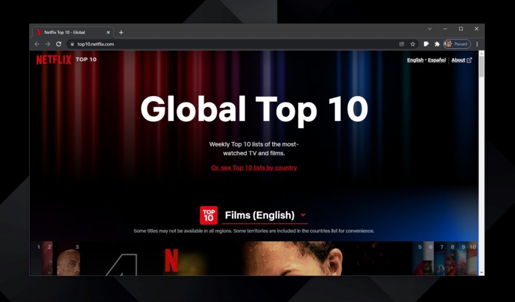 How see the Netflix Top 10 titles around the world