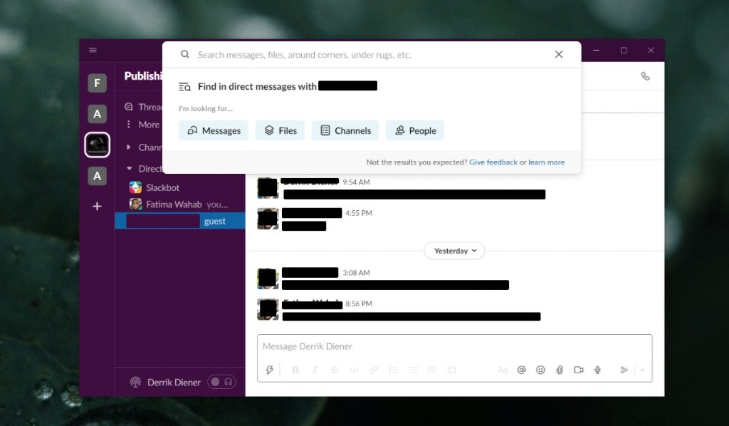 How to search for specific messages on Slack