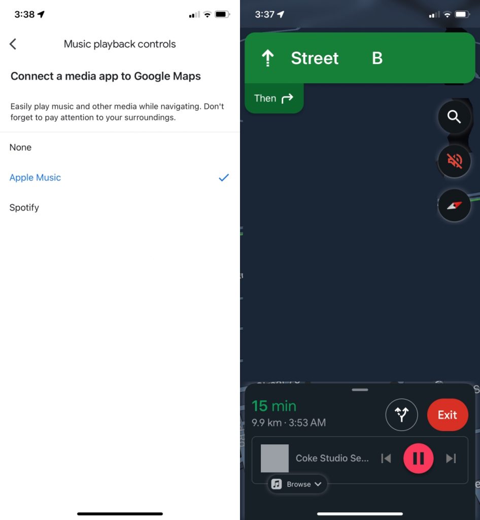 How to use Google Maps while music is playing on your phone