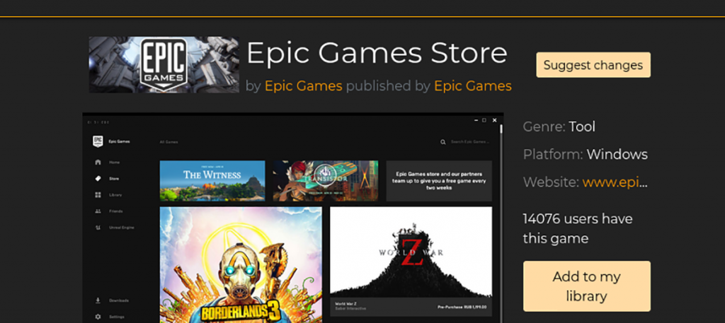 Epic Games Launcher Lutris