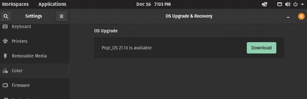 How to upgrade to Pop_OS 21.10