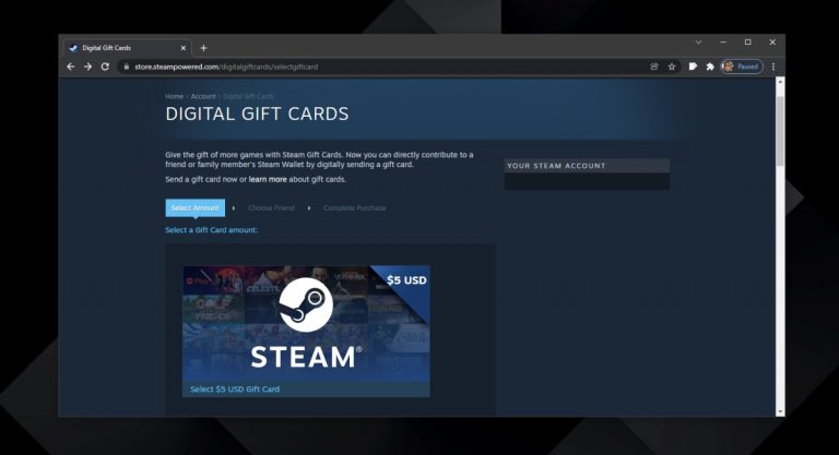 How to buy a Steam digital gift card