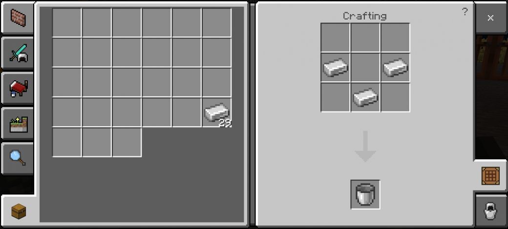 How to make a bucket in Minecraft