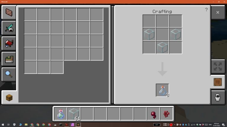 How to make a glass bottle Minecraft