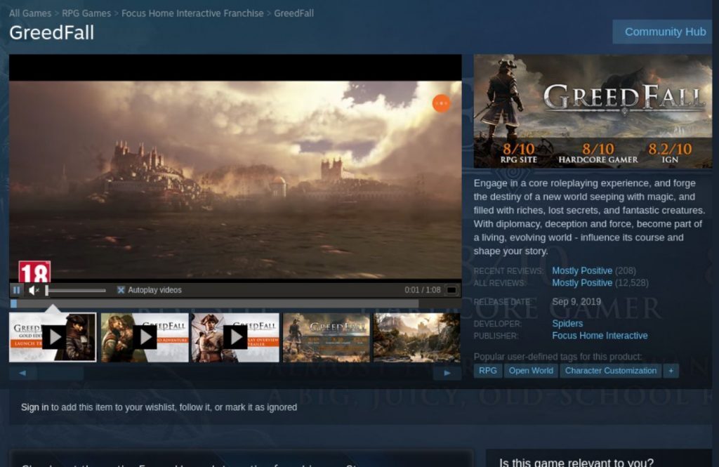 How to play GreedFall on Linux