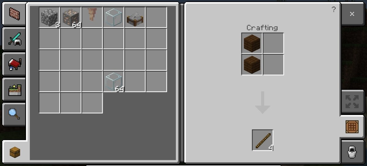 How to make sticks in Minecraft