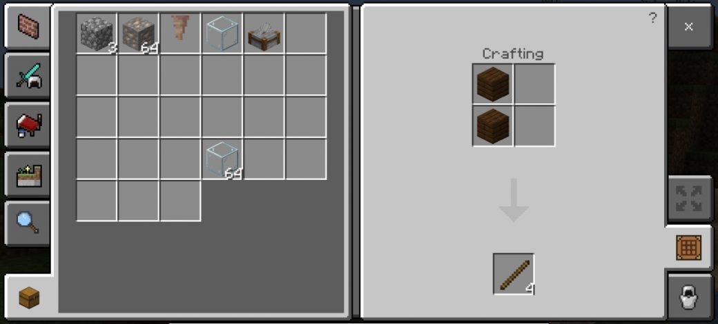 How to make sticks in Minecraft