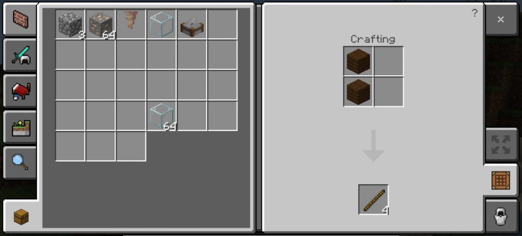 How to make sticks in Minecraft