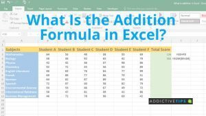 What Is the Addition Formula in Excel - AddictiveTips 2022