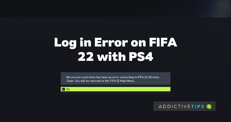 Login Error in FIFA 22 on PS4