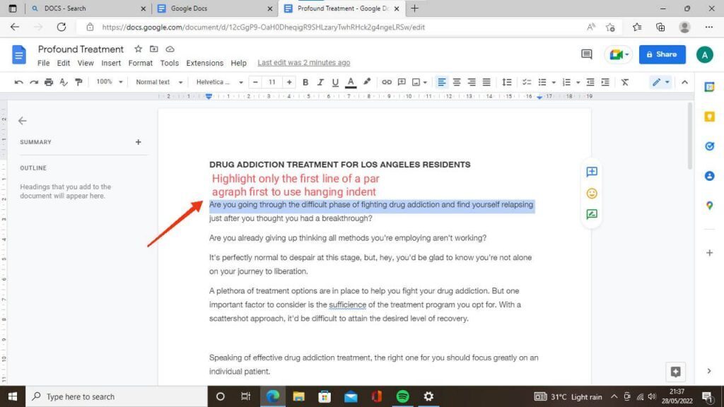 How to Indent Paragraphs on Google Docs: A step-by-step guide