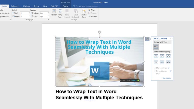 How To Wrap Text In Word Top 3 Methods AddictiveTips 2022 How To Wrap Text In Word Top 3 Methods AddictiveTips 2022