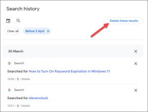 How to Clear Your Google Search Browsing History
