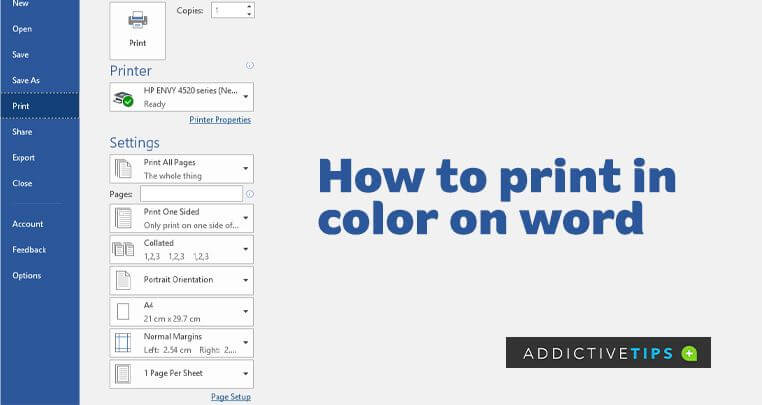 How to Print in Color on Word