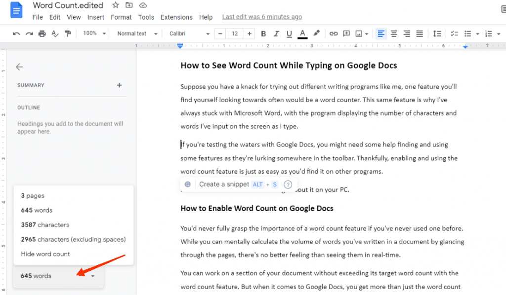 How to See Word Count While Typing on Google Docs