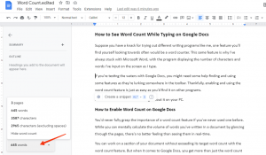 How to See Word Count While Typing on Google Docs