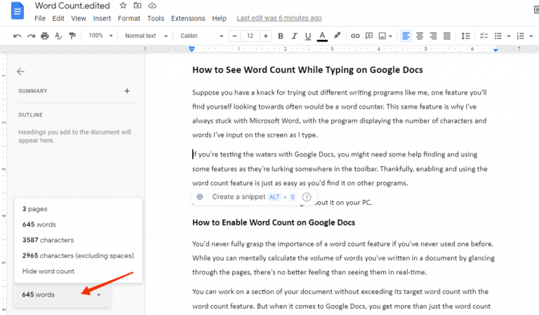 How to See Word Count While Typing on Google Docs
