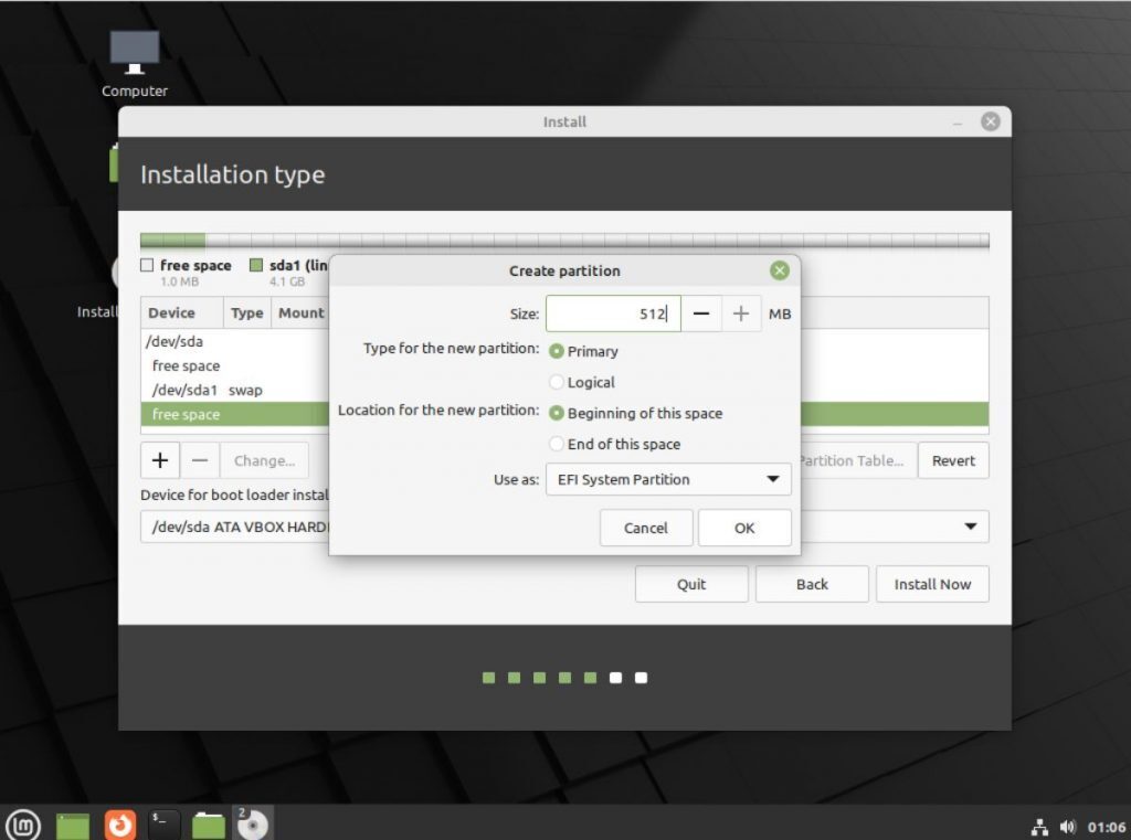 How to Install Linux Mint 21 with manual partitions