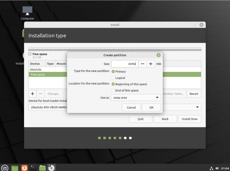 How to Install Linux Mint 21 with manual partitions