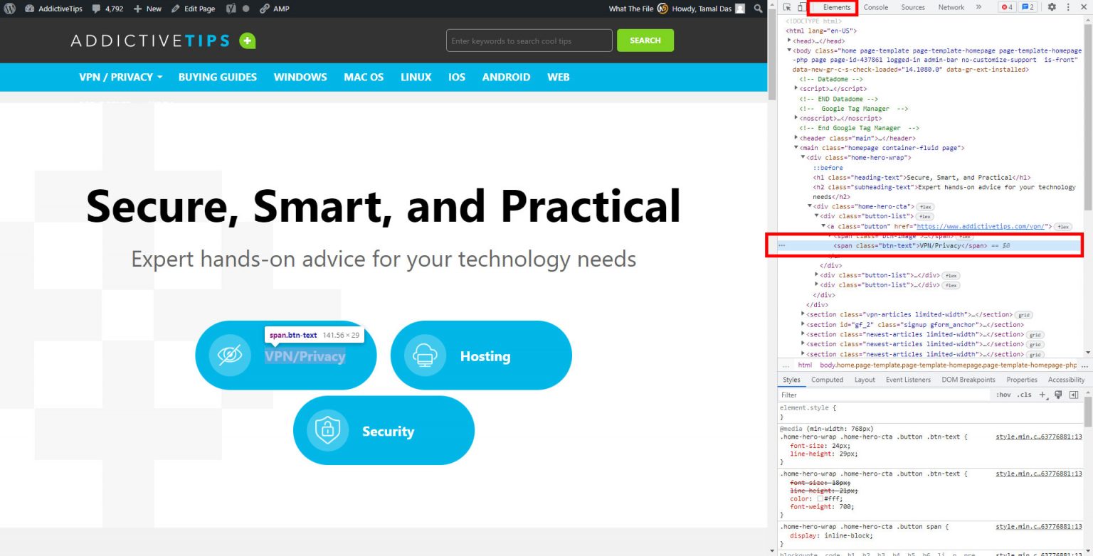 How To Inspect Element Chrome Firefox Safari Edge Addictivetips 2022 