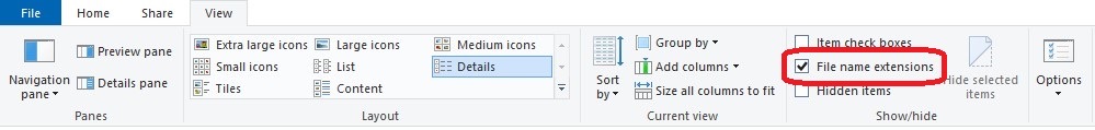 How to Show File Extension in Windows 10