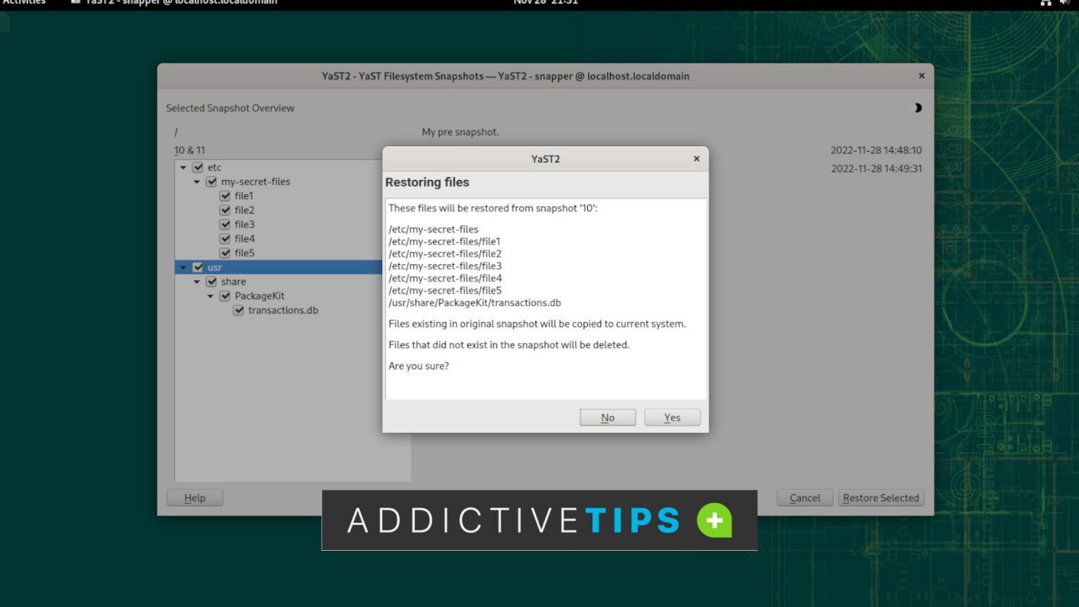 How to use snapshots on OpenSUSE - Addictive Tips Guide
