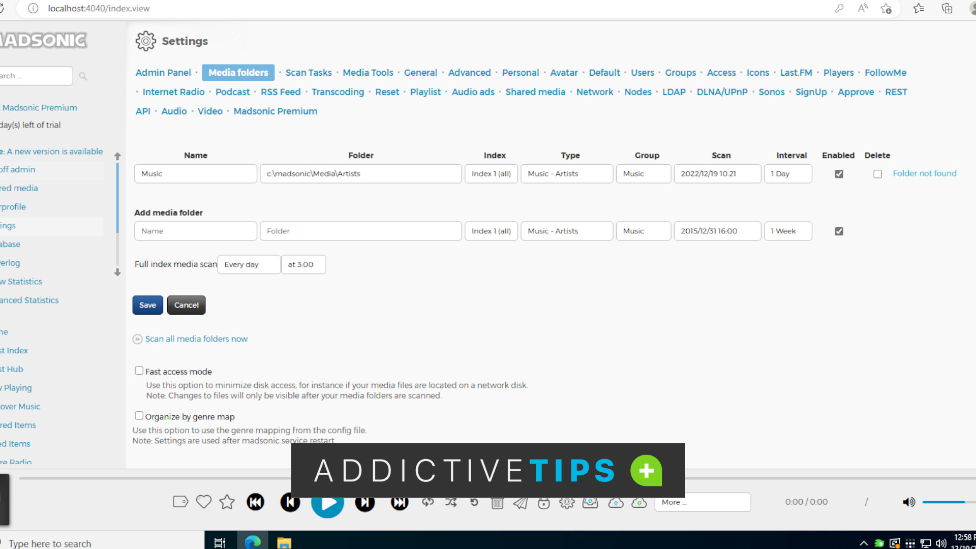 Host your own Madsonic server on Windows Server - Addictive Tips Guide
