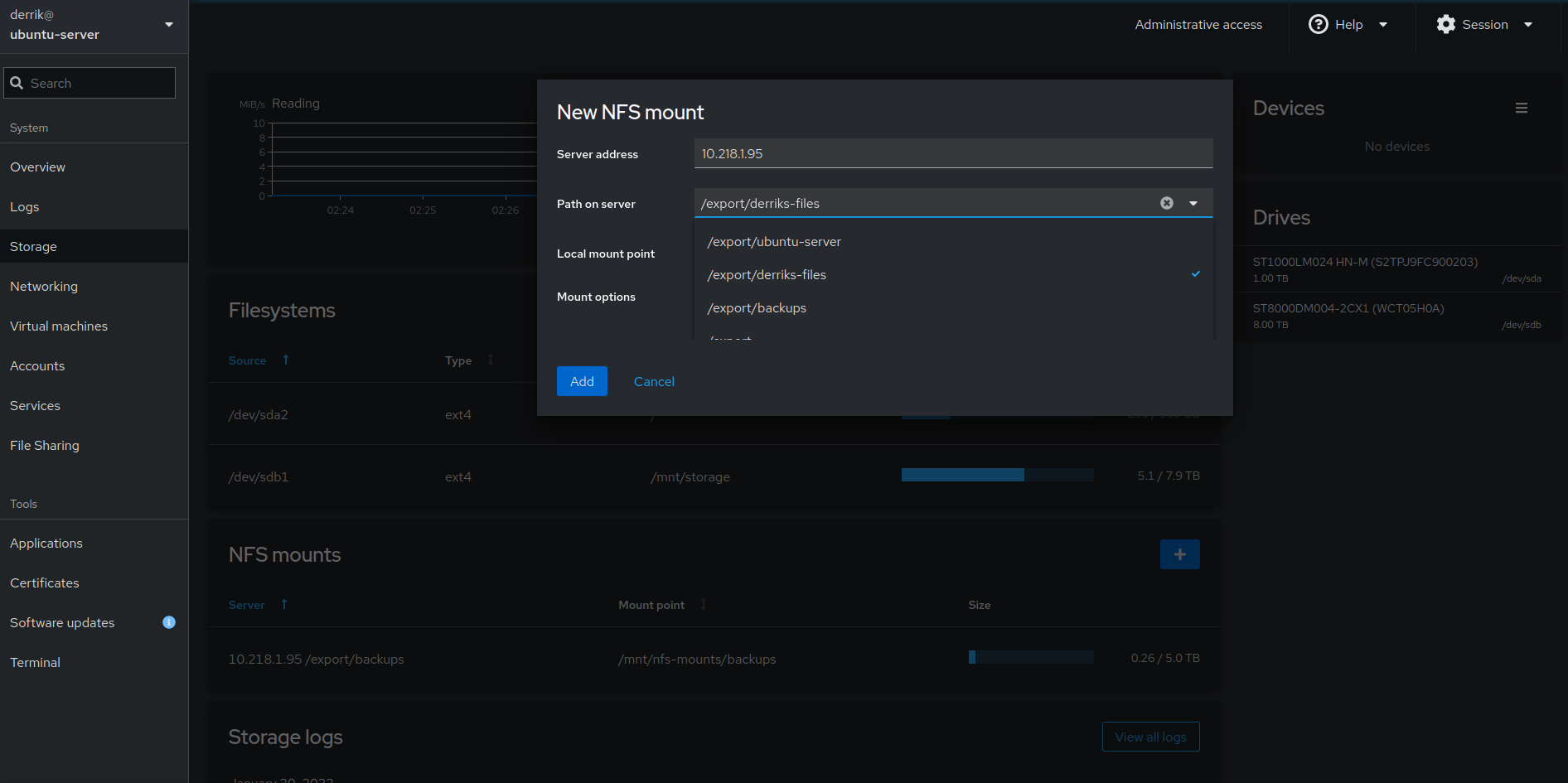Configure Nfs On A Linux Server With Cockpit Addictive Tips Guide