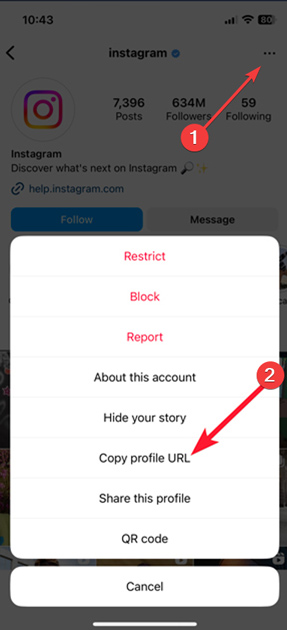 How to Copy and Share Instagram Profile Link?