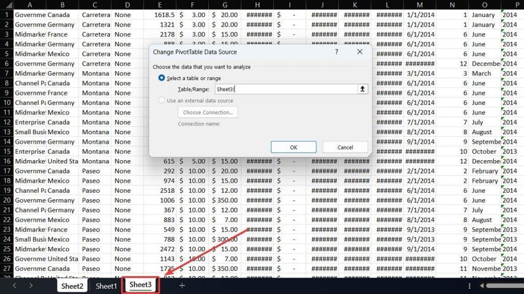 How to Change Data Source and Range in Pivot Table