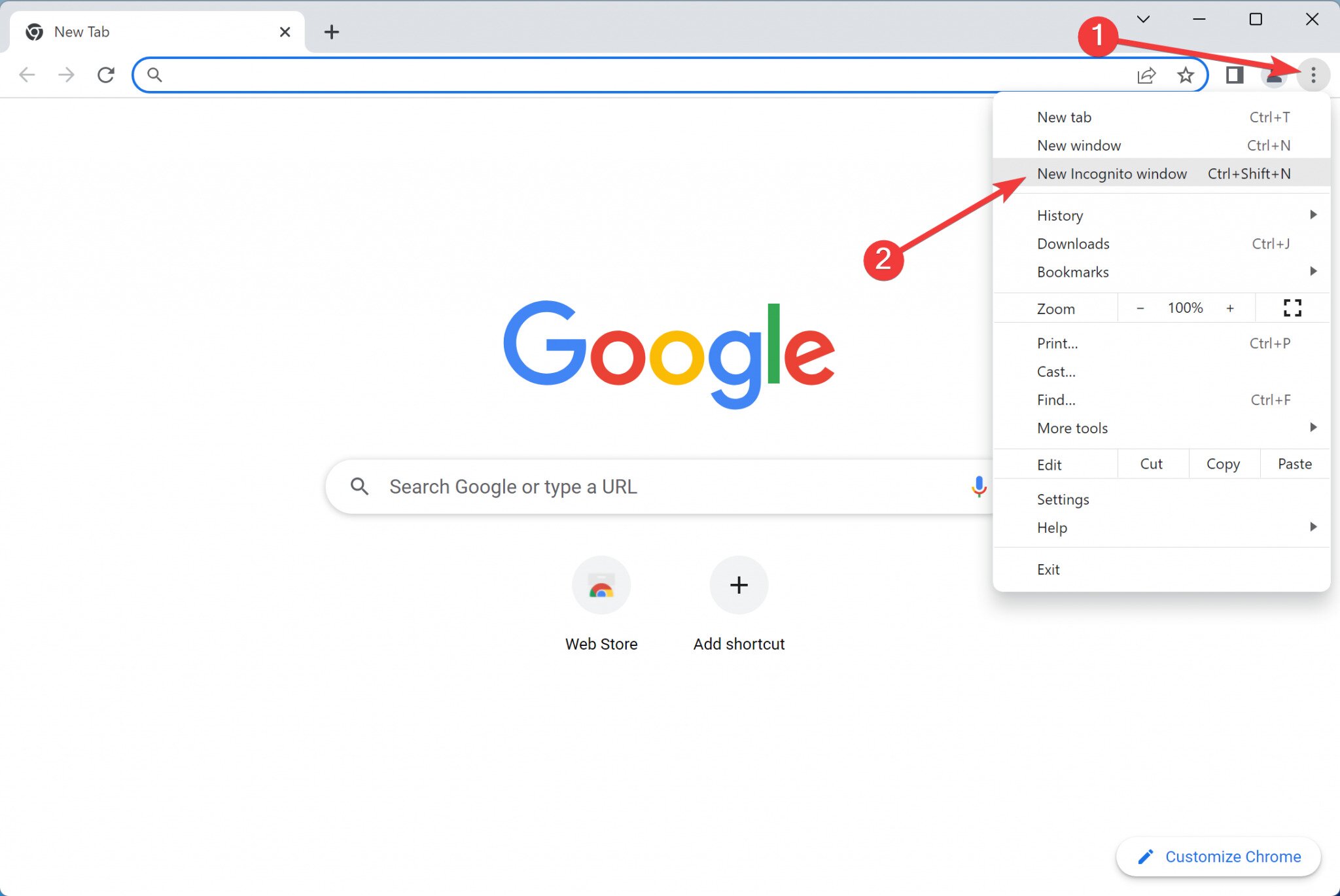 Turn on Incognito Mode Chrome Edge Firefox Safari Opera