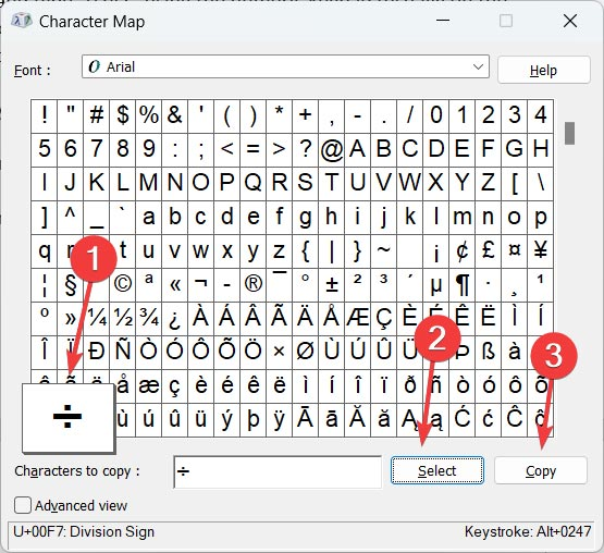 How To Make Divided By Symbol On Keyboard